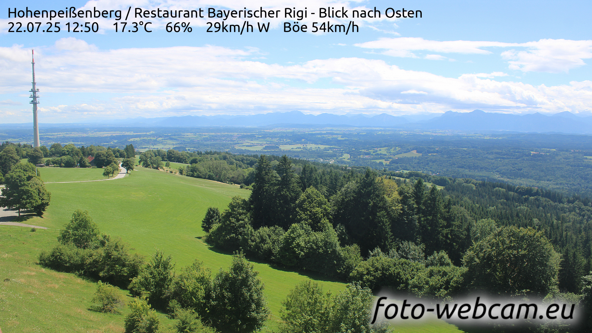 Webcam Hohenpeißenberg: HD Panorama Hohenpeißenberg