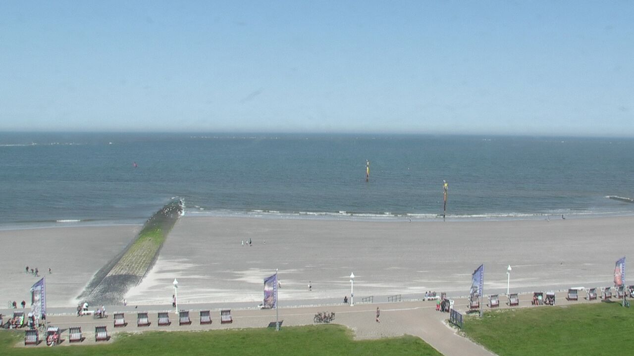 Live Webcam Norderney: Promenade and North Sea